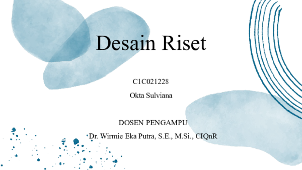 (PPT) PPT [Tugas 5] Desain Riset