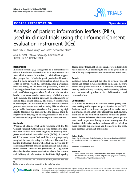 (PDF) Analysis of patient information leaflets (PILs), used in clinical ...