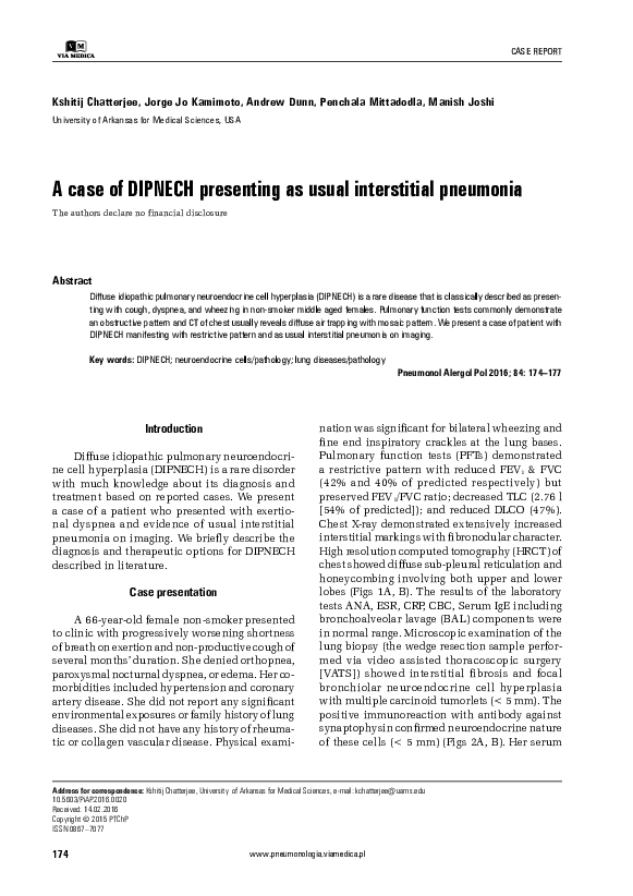 (PDF) A case of DIPNECH presenting as usual interstitial pneumonia