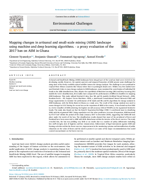 (PDF) Mapping changes in artisanal and small-scale mining (ASM ...