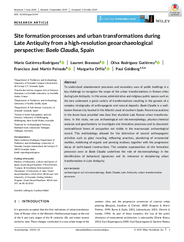 (PDF) Site formation processes and urban transformations during Late ...