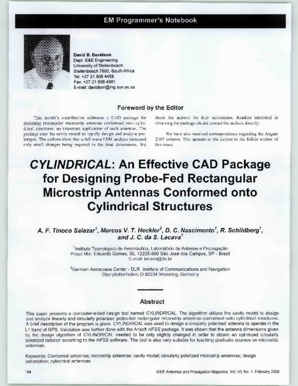(PDF) CYLINDRICAL: an effective CAD package for designing probe-fed ...