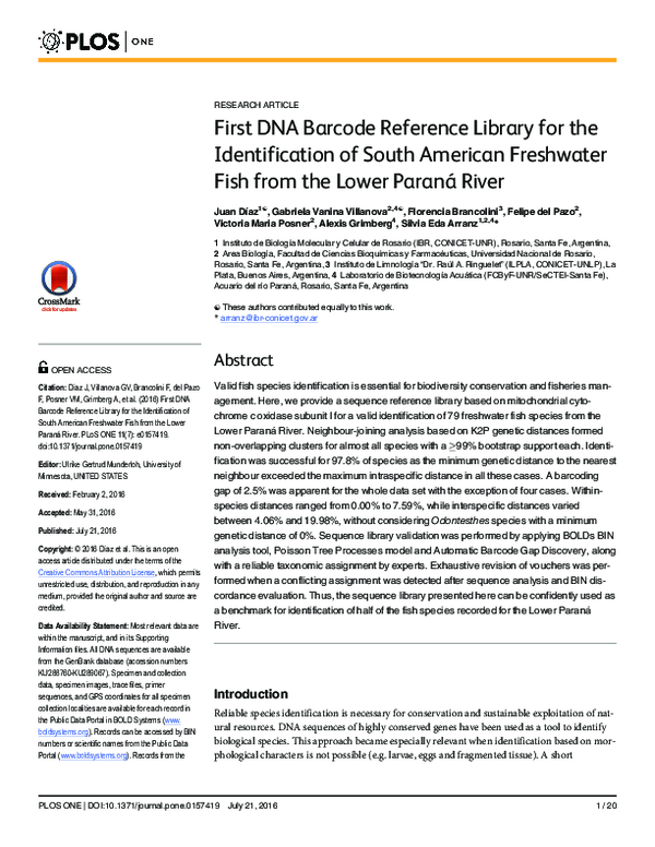 First DNA Barcode Reference Library for the Identification of South ...