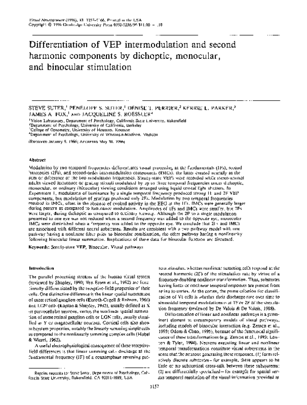 (PDF) Differentiation of VEP intermodulation and second harmonic ...