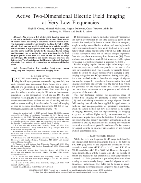 (PDF) Active Two-Dimensional Electric Field Imaging at Very Low Frequencies