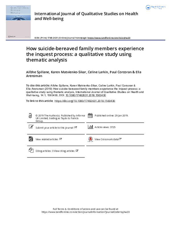 (PDF) How suicide-bereaved family members experience the inquest ...