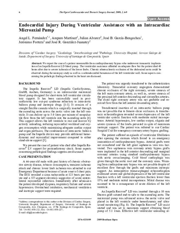 (PDF) Endocardial Injury During Ventricular Assistance with an ...
