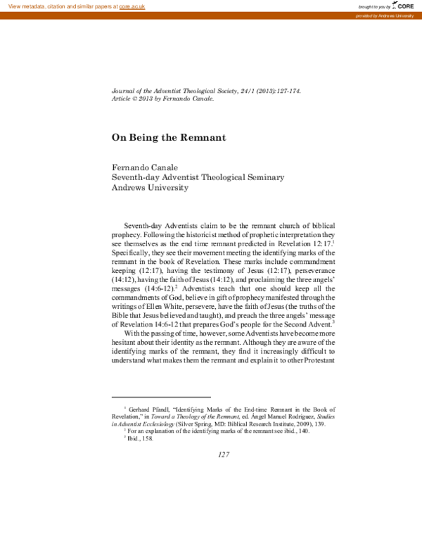 (PDF) On Being Remnant