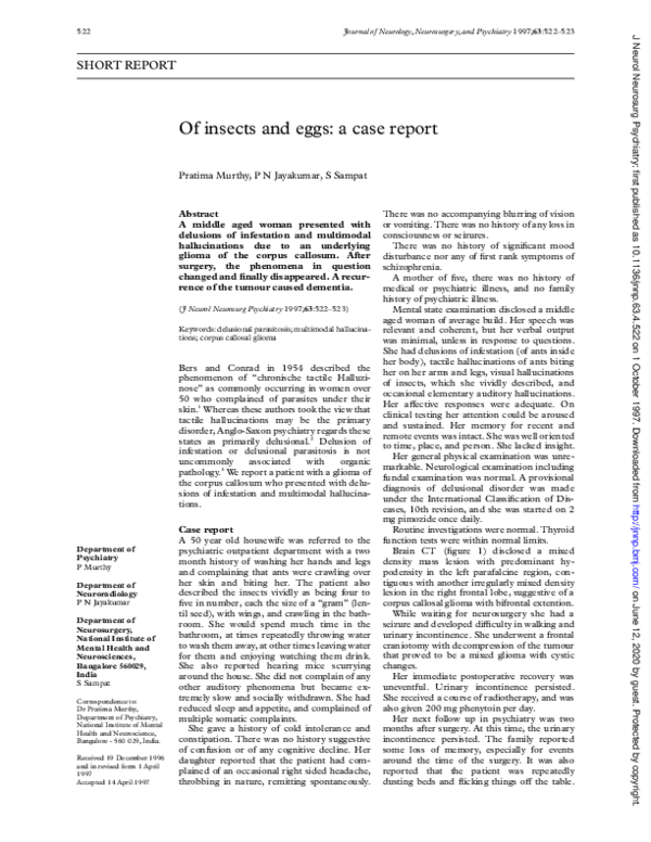 (PDF) Of insects and eggs: a case report