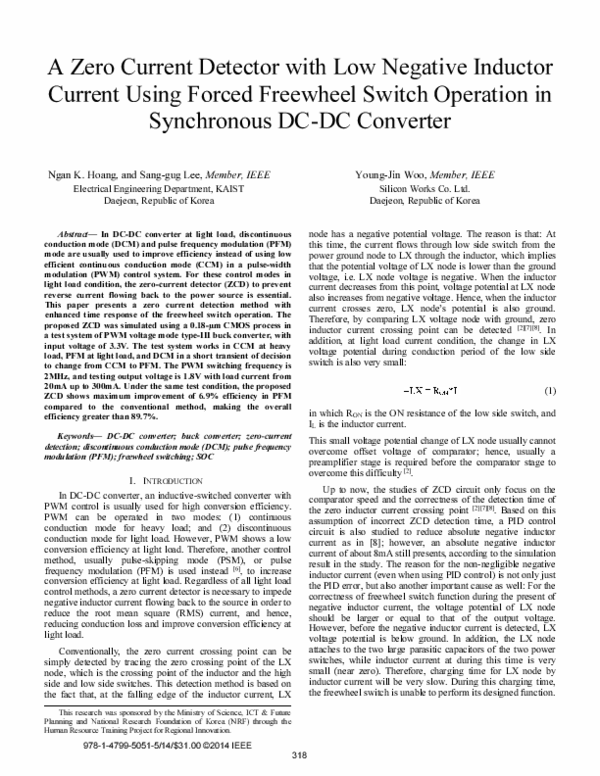 (PDF) A zero current detector with low negative inductor current using ...