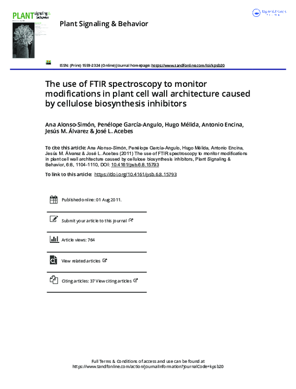 (PDF) The use of FTIR spectroscopy to monitor modifications in plant cell wall architecture ...