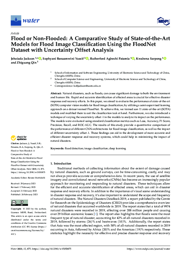 (PDF) Flood or Non-Flooded: A Comparative Study of State-of-the-Art Models for Flood Image ...