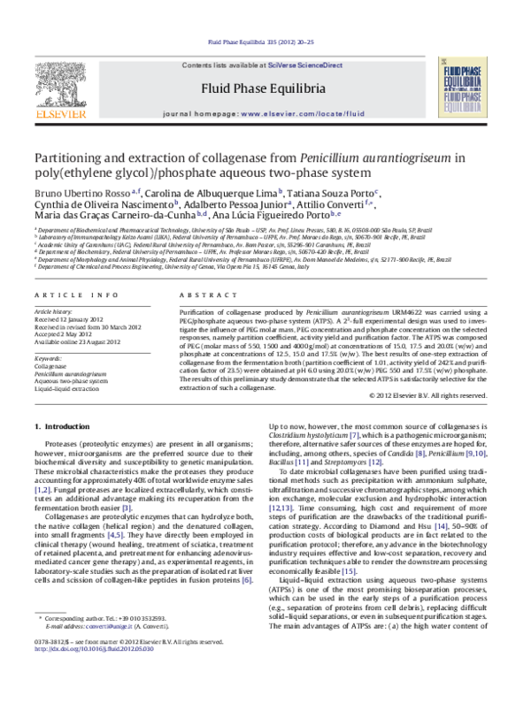 (PDF) Partitioning and extraction of collagenase from Penicillium ...