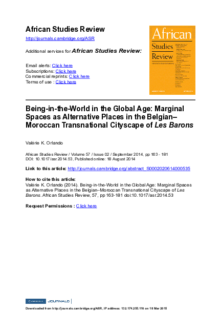 (PDF) Being-in-the-World in the Global Age: Marginal Spaces as ...