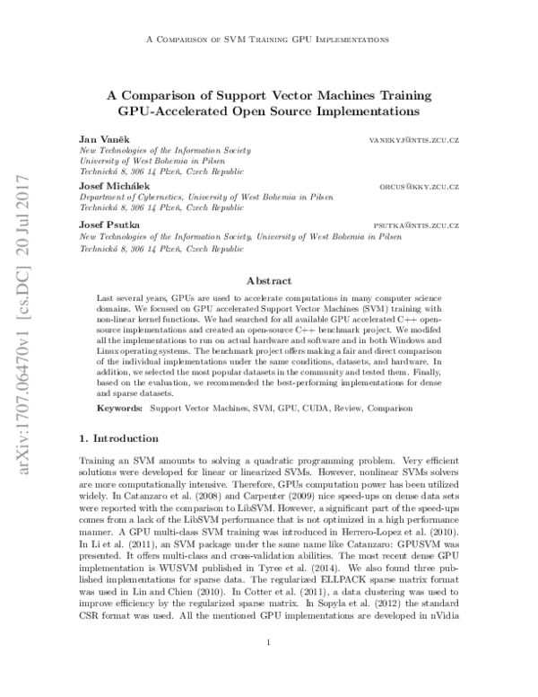 (PDF) A Comparison of Support Vector Machines Training GPU-Accelerated ...