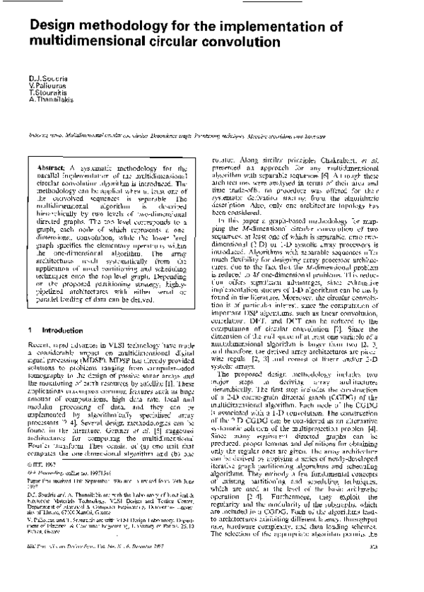(PDF) Design methodology for the implementation of multidimensional circular convolution