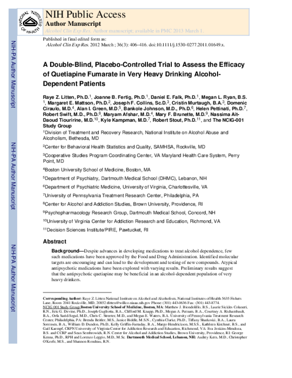 (PDF) A Double-Blind, Placebo-Controlled Trial to Assess the Efficacy ...