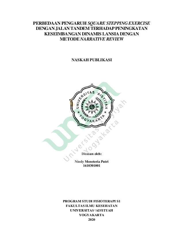 (PDF) Perbedaan Pengaruh Square Stepping Exercise Dengan Jalan Tandem ...