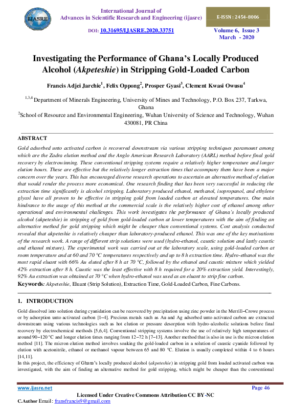 (PDF) Investigating the Performance of Ghana’s Locally Produced Alcohol ...