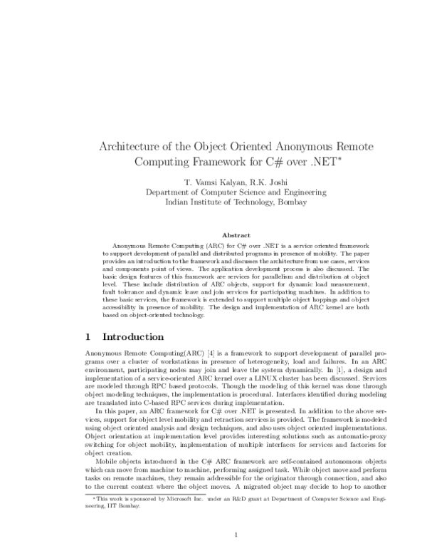 (PDF) Design and Implementation of an RPC-Based ARC Kernel