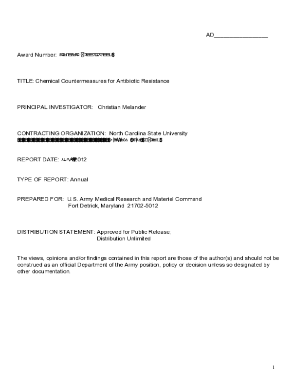 (PDF) Chemical Countermeasures for Antibiotic Resistance