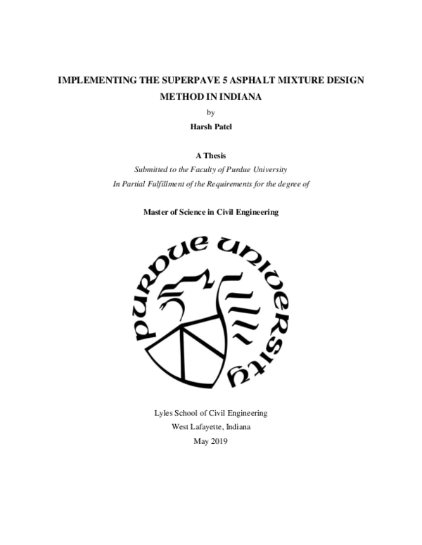 (PDF) Implementing the Superpave 5 Asphalt Mixture Design Method in Indiana