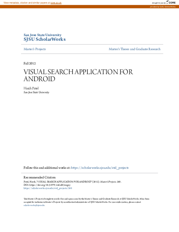 (PDF) Visual Search Application for Android