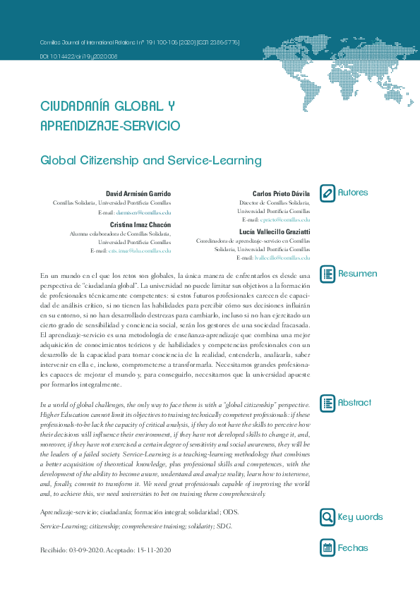 (PDF) Ciudadanía global y aprendizaje-servicio