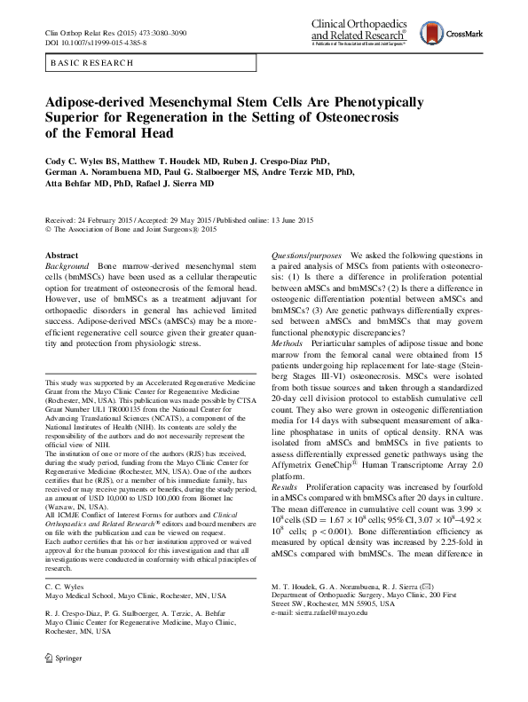 (PDF) Adipose-derived Mesenchymal Stem Cells Are Phenotypically ...