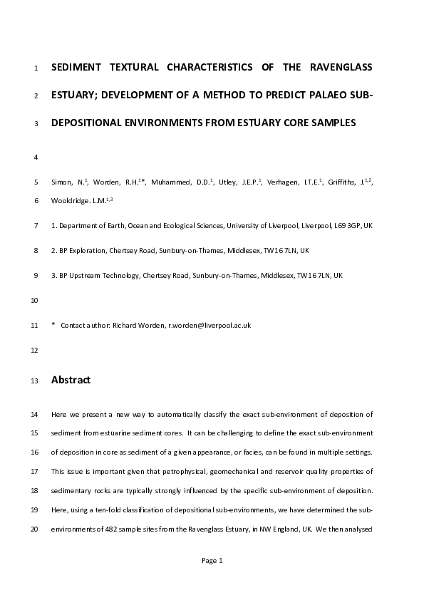 (PDF) Sediment textural characteristics of the Ravenglass Estuary ...