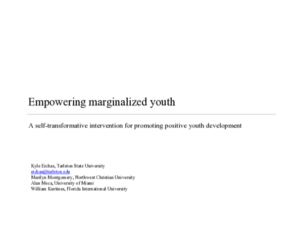 (PDF) Empowering Marginalized Youth: A Self-Transformative Intervention ...