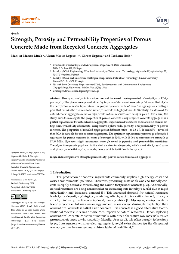 (PDF) Strength, Porosity and Permeability Properties of Porous Concrete ...