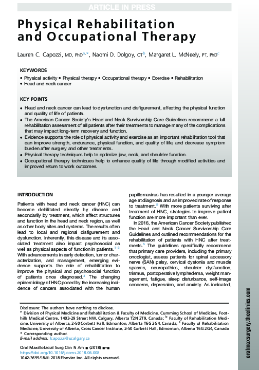 (PDF) Physical Rehabilitation and Occupational Therapy