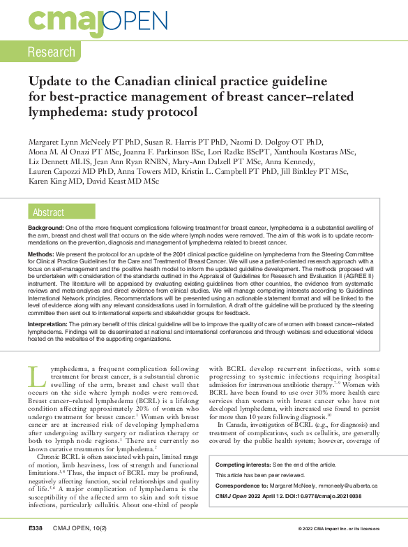 (PDF) Update to the Canadian clinical practice guideline for best ...