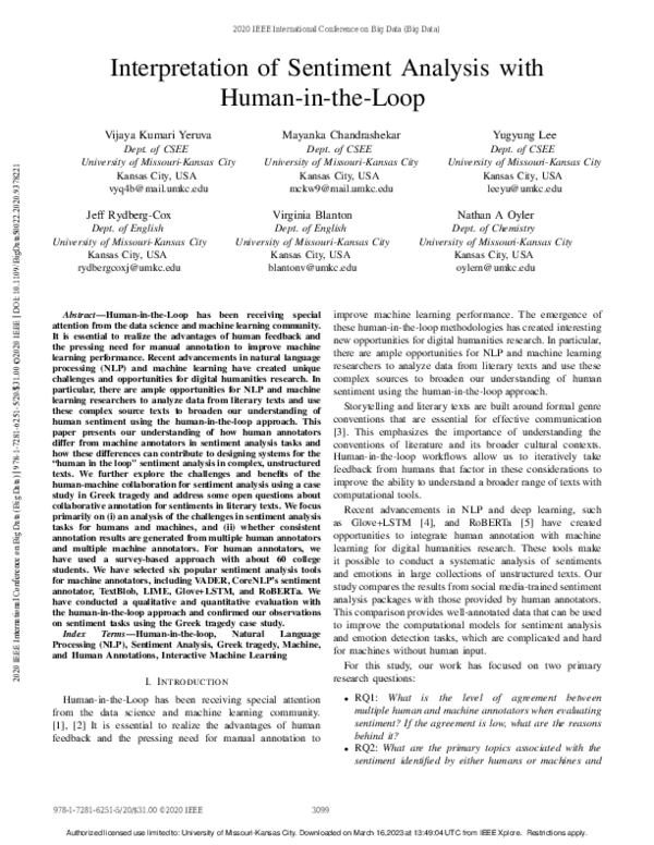 (PDF) Interpretation of Sentiment Analysis with Human-in-the-Loop