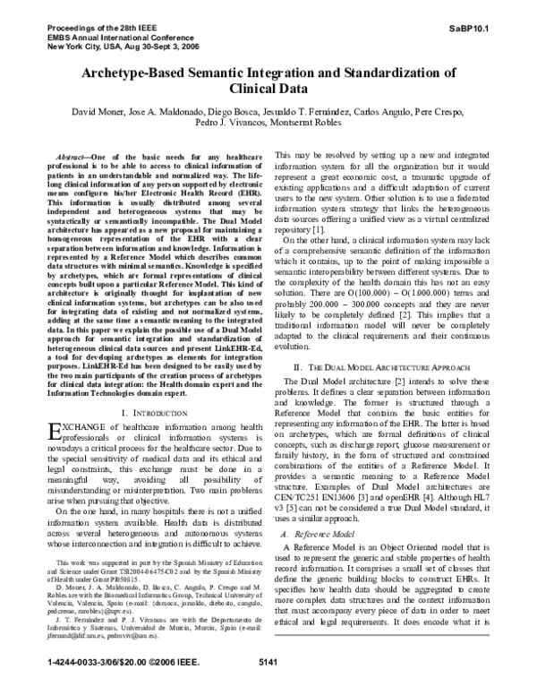Archetype Based Semantic Integration And Standardization Of Clinical Data