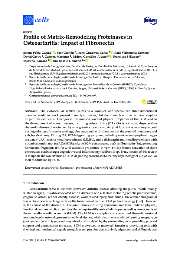 (PDF) Profile of Matrix-Remodeling Proteinases in Osteoarthritis ...