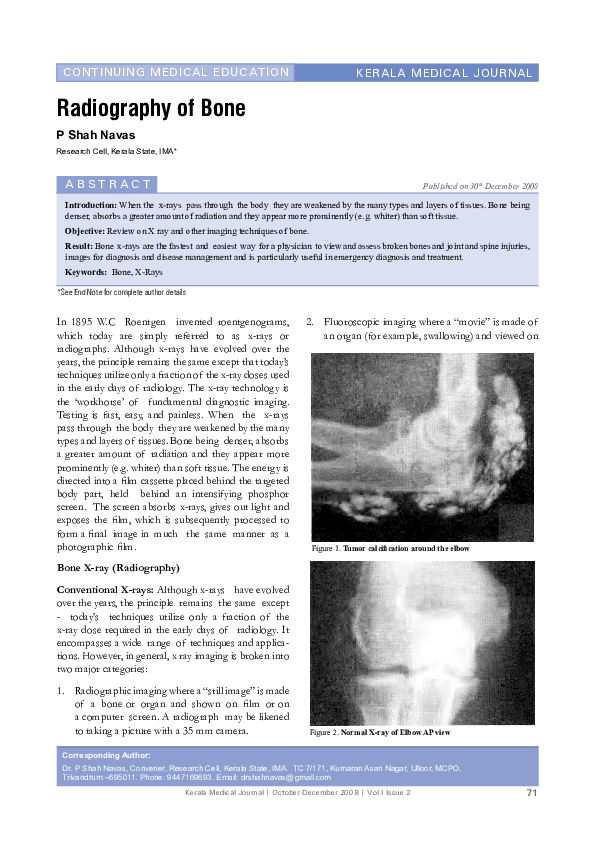 (PDF) Radiography of Bone