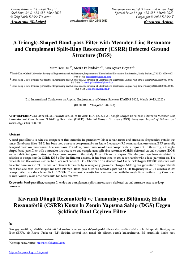 (PDF) A Triangle-Shaped Band-pass Filter with Meander-Line Resonator and Complement Split-Ring ...