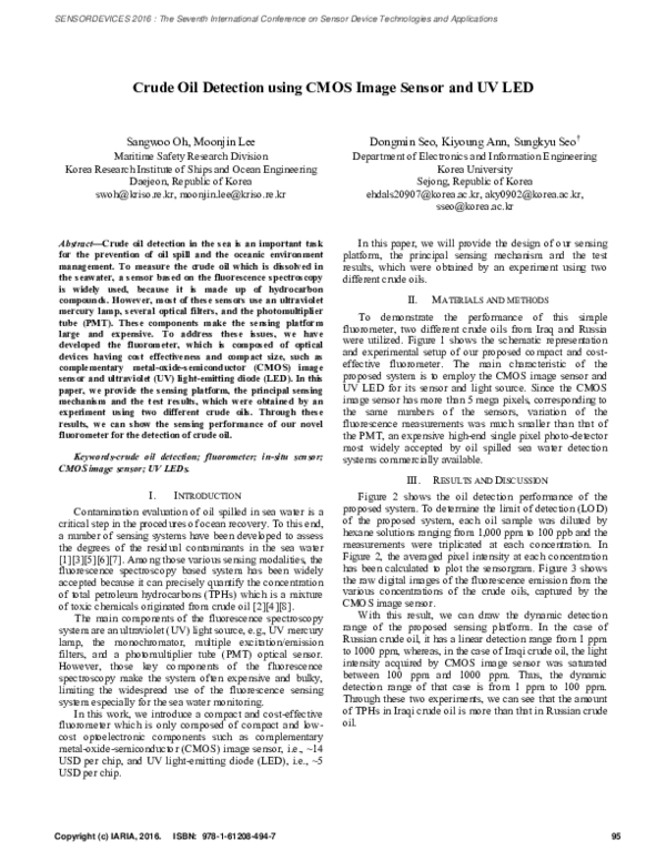 (PDF) Crude Oil Detection using CMOS Image Sensor and UV LED