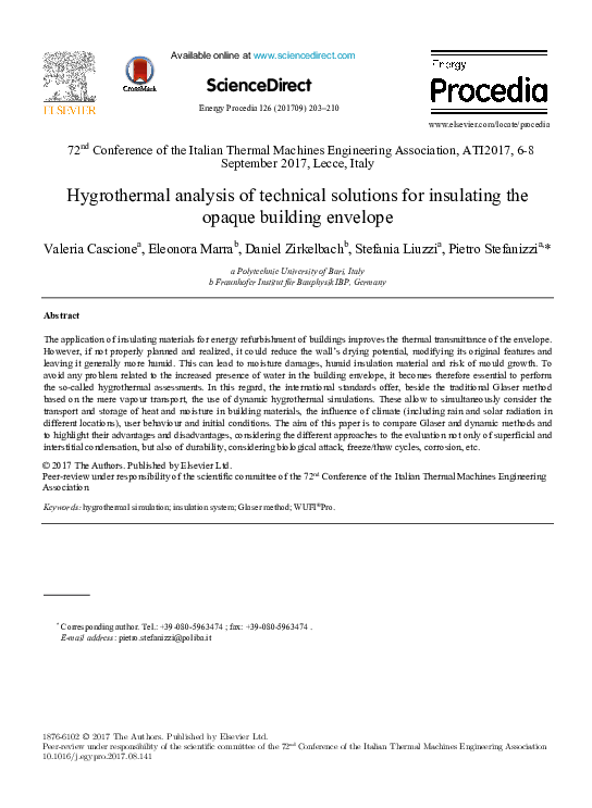 (PDF) Hygrothermal analysis of technical solutions for insulating the ...