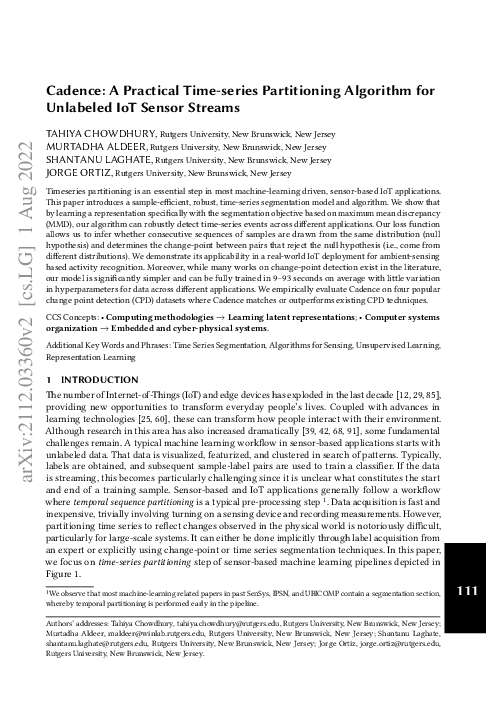 Pdf Cadence A Practical Time Series Partitioning Algorithm For 2703