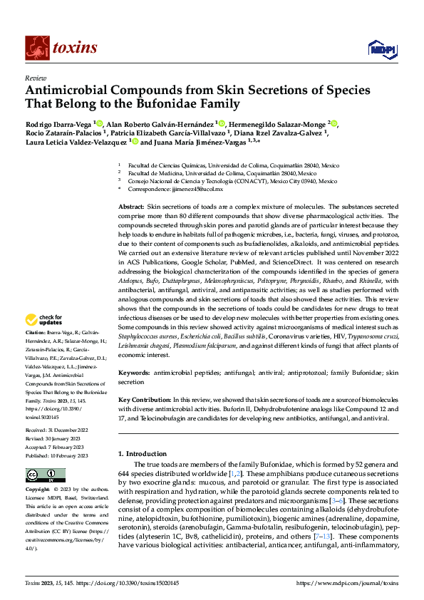 (PDF) Antimicrobial Compounds from Skin Secretions of Species That ...