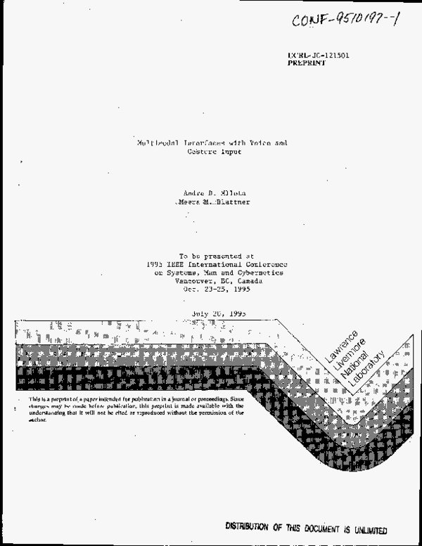 Pdf Multimodal Interfaces With Voice And Gesture Input