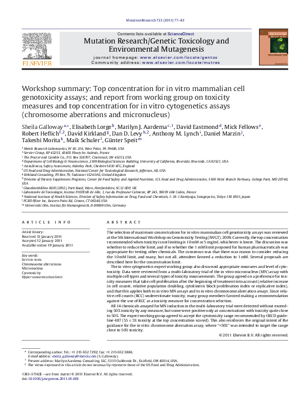 (PDF) Workshop summary: Top concentration for in vitro mammalian cell ...