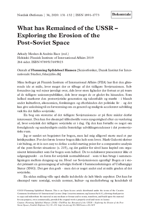 (PDF) What has Remained of the USSR – Exploring the Erosion of the Post ...