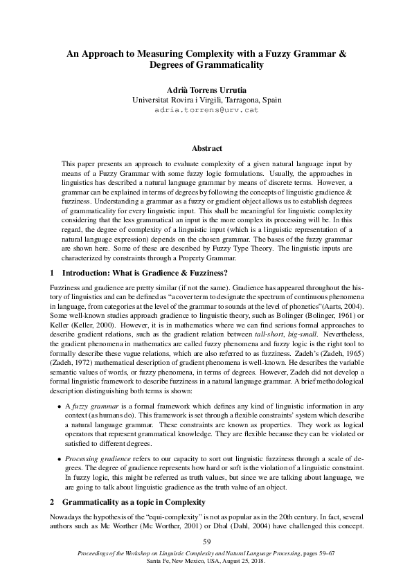(PDF) An Approach to Measuring Complexity with a Fuzzy Grammar ...