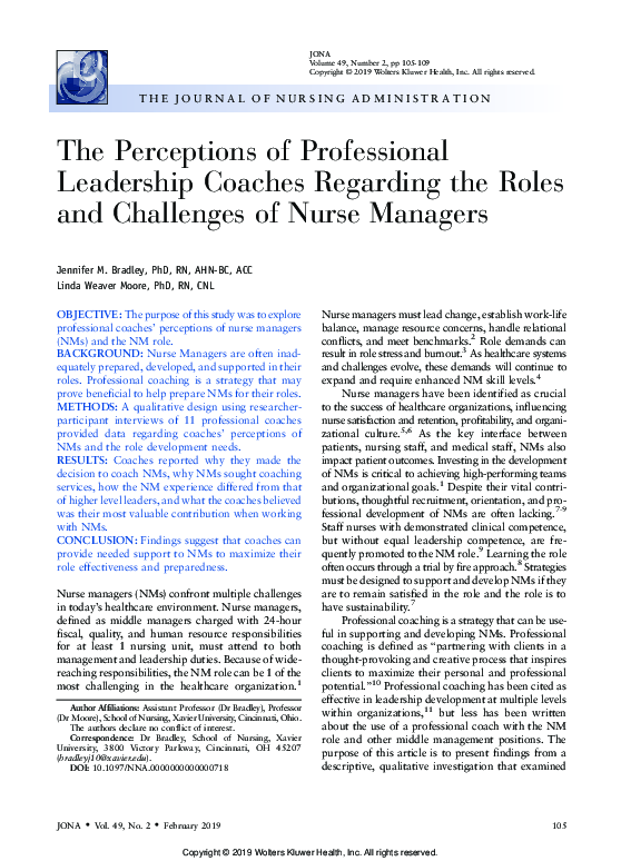 (PDF) The Perceptions of Professional Leadership Coaches Regarding the Roles and Challenges of ...