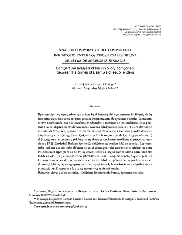 Pdf Comparative Analysis Of The Inhibitory Component Between The
