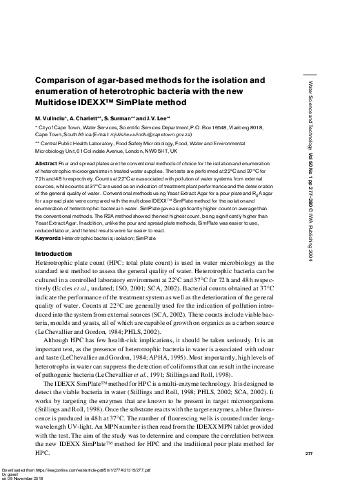 (PDF) Comparison of agar-based methods for the isolation and ...